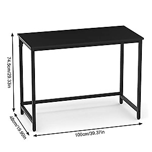 Weehom Small Computer Desk Study Writing Desk for Home Office Pc Notebook Table Workstation Stand 39 Inches Metal Leg Black