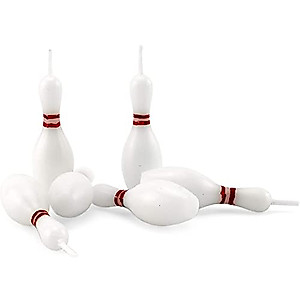 Cornucopia Bowling Cake Candle Set (20-Piece Pins and Balls Birthday Candle Set), 20 Candles Total with 12 Pins and 8 Colored Balls