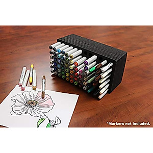 Polar Whale 4 Art Marker Storage Tray Organizers Pen Pencil Brush Storage Design Stand Supply Horizontal Storage Non-Scratch Non-Rattle Washable Compatible with Copic and More Each Holds 72