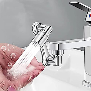 1080 Rotation Faucet Extender 1080° Large Angle Rotating Faucet Universal Rotating Sink 2 Water Outlet Modes Nozzle Faucet Adaptor, Splash Filter Dual Function Kitchen Tap Extend, Bubbler