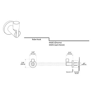 Gatco 4685 Channel Single Robe Hook, Chrome (379853),Small