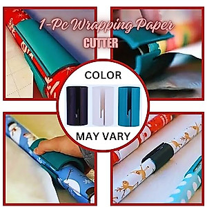 Ja'cor Encanto Christmas Wrapping Paper 2 Rolls 40 Sq Ft Total, Red Gift Wrap for Birthday Holiday Thanksgiving Presents Party Supplies All Occasion Bundle with 1-Mini Wrapping Paper Cutter