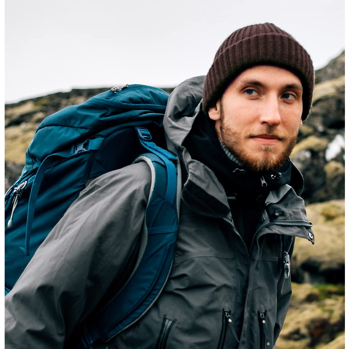 KBW-507 BRN Ribbed Knit Tie Dye Cuffed Beanie Thick Winter Ski Hat Skully Winter Warm Mens Womens Unisex