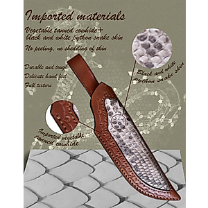 刀苑阁 Fixed Blade Knife Sheath Fits up to 8 Inch Blade,Leather Knife Sheaths Knife Holder Hunting Knife Sheath,Straight Knife Sheath Brown