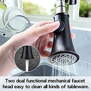 Tohlar Bronze Kitchen Faucet, Oil Rubbed Bronze Kitchen Faucet, Kitchen Faucet with Pull Down Sprayer, Antique Spring Single Handle Kitchen Sink Faucet with Deck Plate