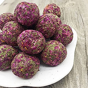 Rabbit Chew Toys Grass Ball Toys Natural Hay Ball Pets Teeth Grinding Chewing Treats for Hamsters Guinea Pigs Chinchilla Gerbils(Calendula Grass Ball)