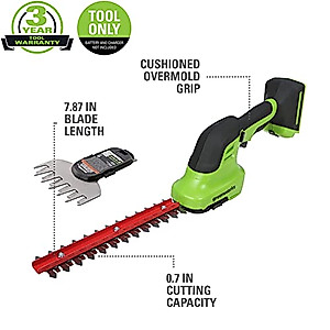 Greenworks 24V Cordless Shear Shrubber, Tool Only