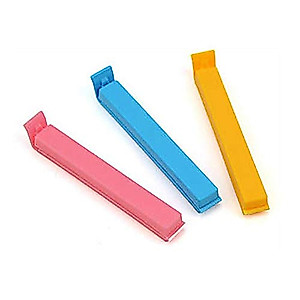 Godagoda 10 pcs Plastic Bag Sealer Clips for Easy Storage, Fully Reusable (Mix Color)