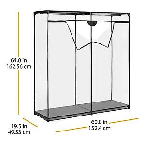 Whitmor Extra Wide Clothes Closet - Freestanding Garment Organizer with Clear Cover