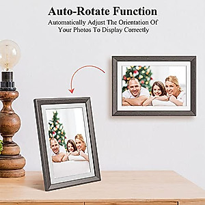 Digital Picture Frame FRAMEO 10.1 Inch 1280x800 IPS LCD Touch Screen WiFi Digital Photo Frame with Auto-Rotate 32GB Storage Share Photos and Vedios Instantly via Frameo (10.1 inch Wood Effect)
