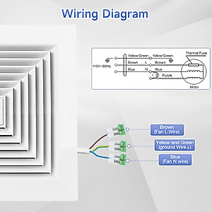 Fanspex Bathroom Ceiling Exhaust Fan, Household Bath Vent Ventilation Fan with 0.95 Sones Quiet Operation, 90 CFM, 4-in Duct, 25W Energy-Saving, 9.8"x9.8" (Installation Size 8.2"x8.2")