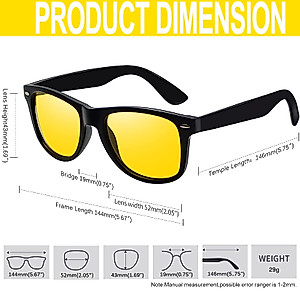 KANASTAL Night Driving Glasses Men Women Fashion Polarized Night Vision Glasses Square Anti Glare Yellow Lens for Fishing accessories