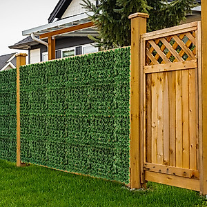 Skcoipsra Artifical Ivy Privacy Fence Screen, 47.2x157.5in(51sqft) Faux Ivy Vine Leaf Grass Wall, Artificial Hedges Greenery Backdrop Wall for Balcony Indoor Outdoor Garden Fence Decor