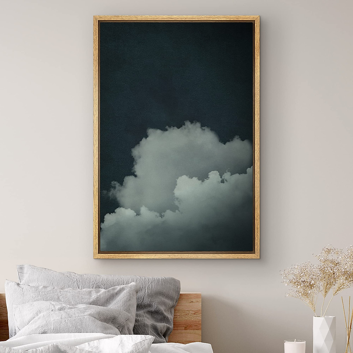 SIGNWIN Framed Canvas Wall Art Beautiful Cloud on Sky Canvas Prints Home Artwork Decoration for Living Room,Bedroom - 16x24 inches
