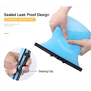 SUN Gifts: Set of 3 Reusable Silicone Food Storage Bags - Foldable, Leakproof, Freezable, Microwavable, Dishwasher Safe Bag - Plan To Carry Snack Or Marinade Meat, Veggies.