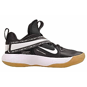 Nike Women's React Hyperset Volleyball Shoe, CI2956-010 (Black/White/Gum Light Brown, 8)