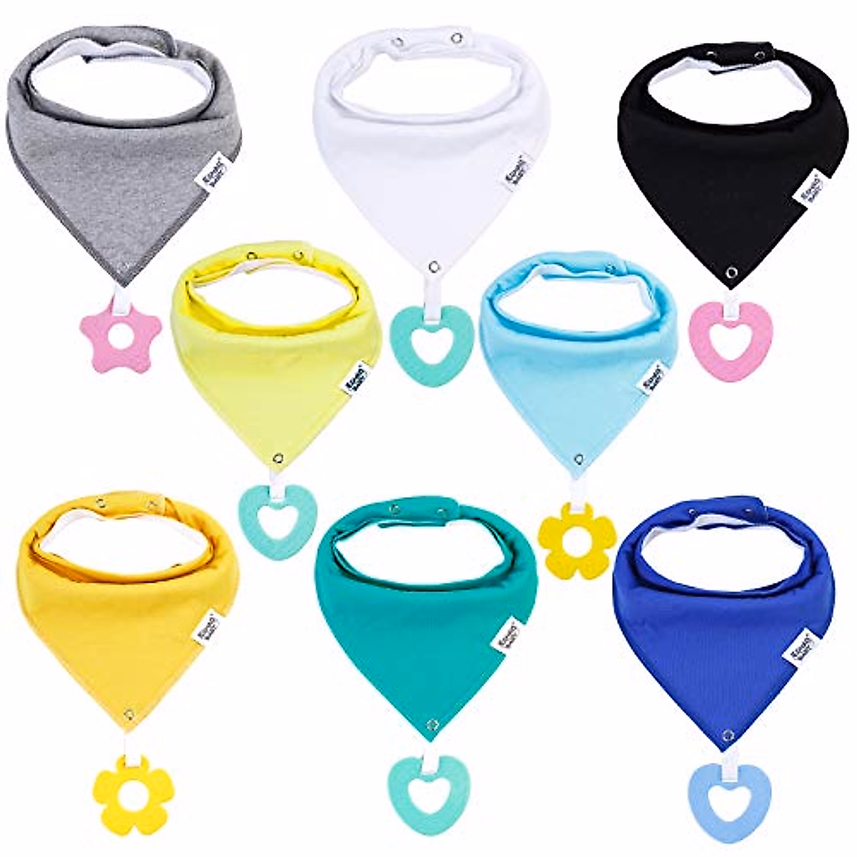 Udolove Baby Bandana Drool Bibs Unisex for Teething and Drooling - 8 Pack Super Soft Absorbent Bibs with Teething for Boys