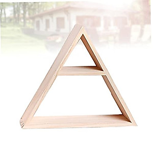Zerodeko Wall Hanging Organizer for Wall Tool Triangle Home Living Display Pinewood Daily Decoration Hand-Made Rack Hanging Dispaly Storage Room Tier Use Shelf Wooden Bedroom Wall Mounted Shelf