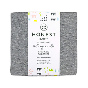 HonestBaby Organic Cotton Changing Pad Covers (Set of Two), Gray Heather, One Size