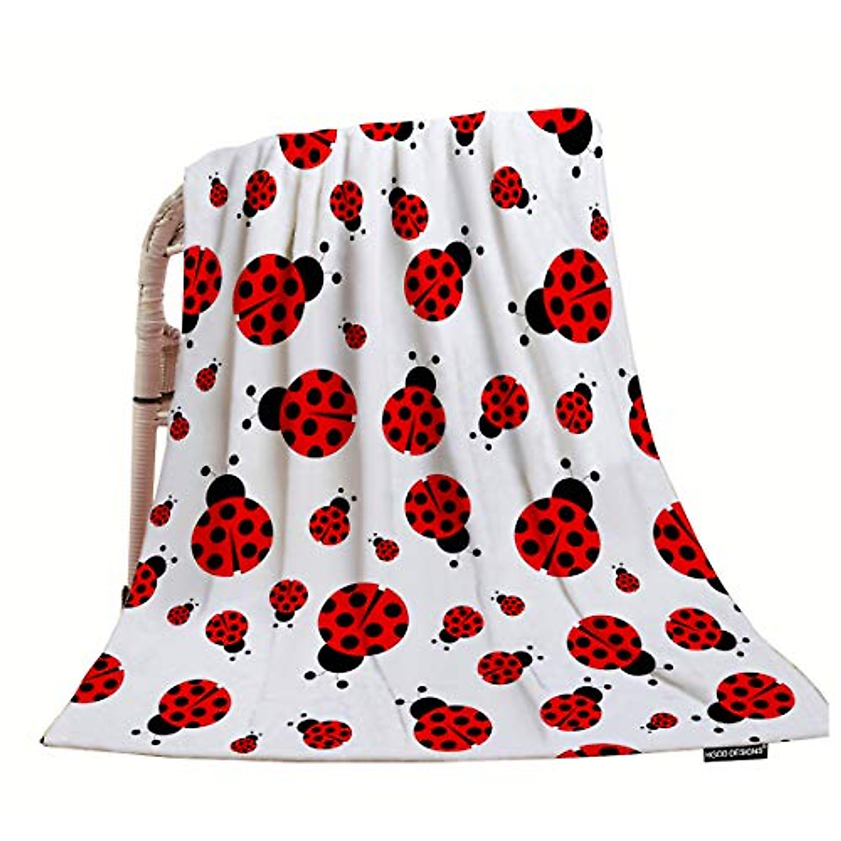 HGOD DESIGNS Ladybug Throw Blanket,Red Ladybug Pattern Soft Warm Decorative Throw Blanket for Baby Toddler or Pets Cat Dog 30"X40"