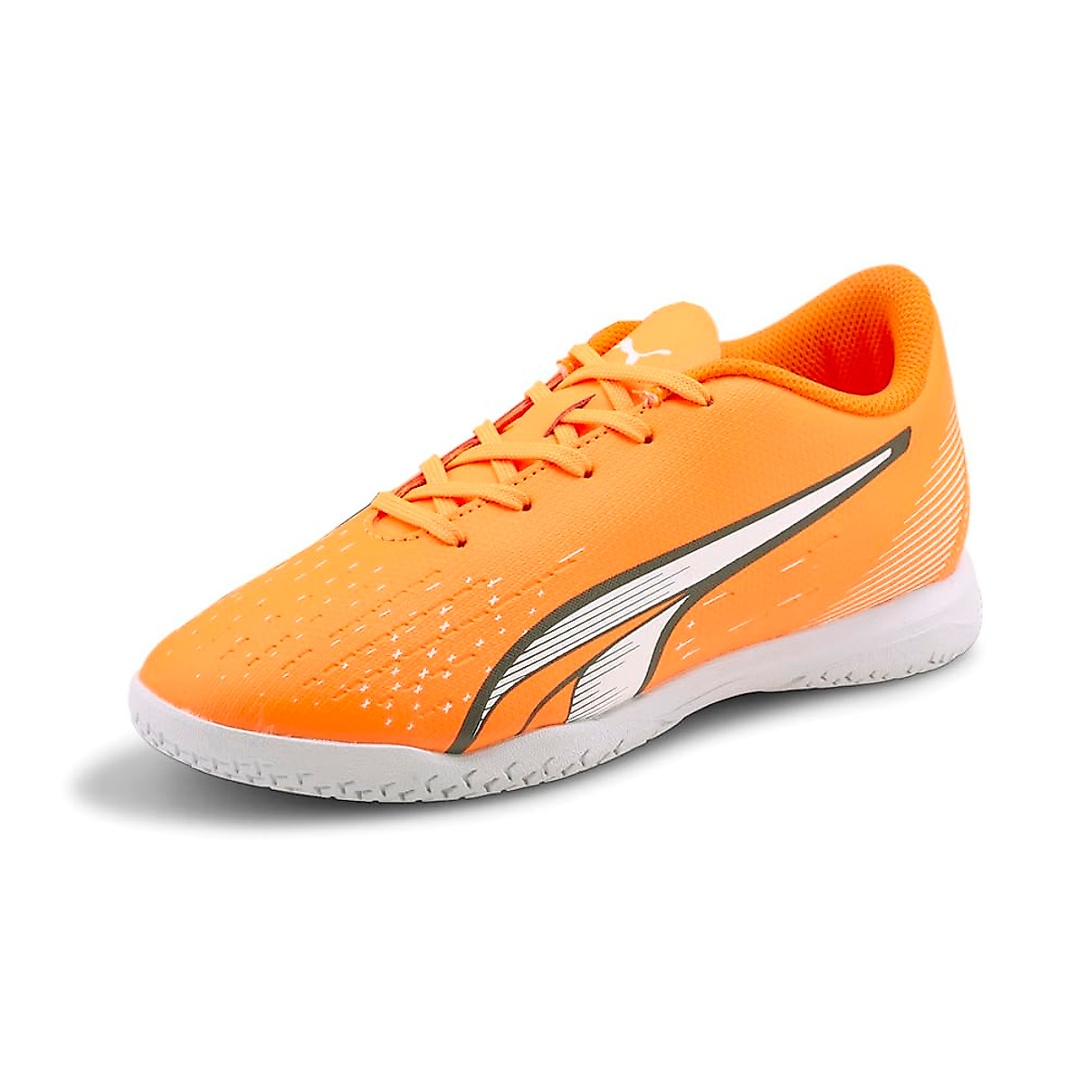 PUMA Ultra Play Indoor Training (Toddler/Little Kid/Big Kid) Ultra Orange/Puma White/Blue Glimmer 4.5 Big Kid M