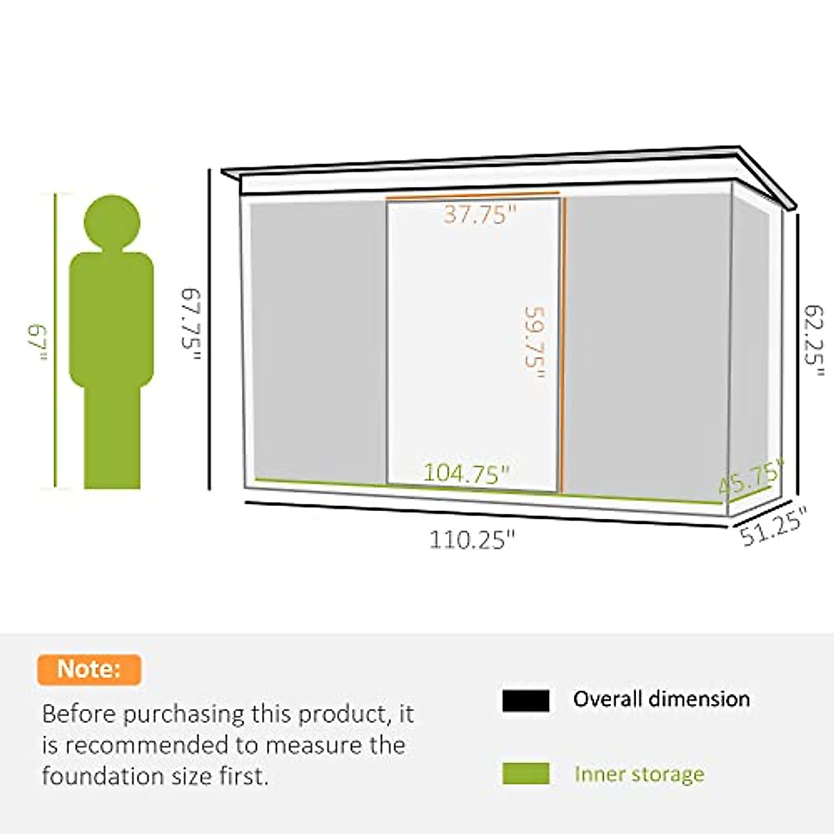 Outsunny 9' x 4' Metal Garden Storage Shed Tool House with Sliding Door Spacious Layout & Durable Construction for Backyard, Patio, Lawn Green