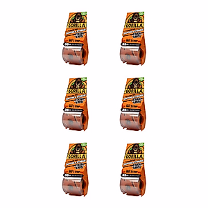 Gorilla Packing Tape Tough & Wide with Dispenser for Moving, Shipping and Storage, 2.83" x 35 yd, Clear, (Pack of 6)