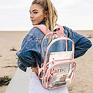 mommore Clear Backpack Durable Clear Bookbags Transparent Backpack for Work, Security