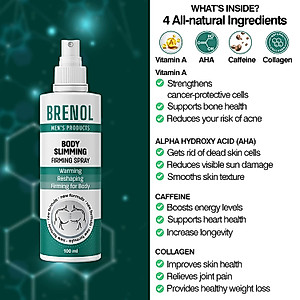 Brenol Gynecomastia Body Firming Natural Formula Spray, Skin Firming Lotion, Moisturizing, Firming, Strengthening 3.38 Fl Oz