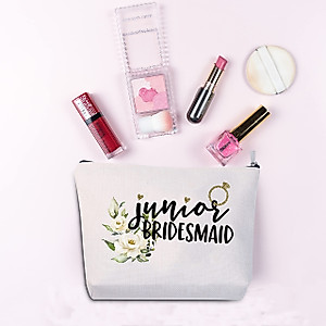 Junior Bridesmaid Gift Junior Bridesmaid Makeup Bag Cosmetic Bag Bridal Party Gifts (Junior Bridesmaid Bag)