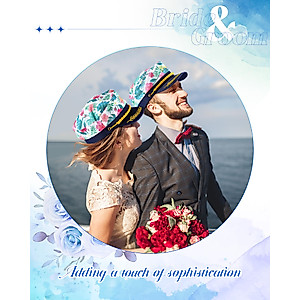 Skicuff 2 Pcs Bride Groom Captain's Hats for Bachelorette, Bridal Shower and Wedding Party