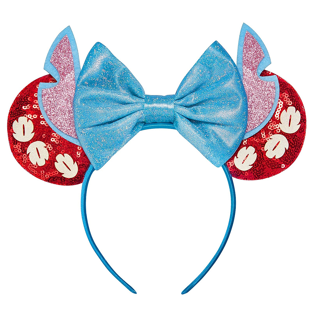 FANYITY Mouse Ears, Sequin Mouse Ears Headband for Boys Girls Women (Red)
