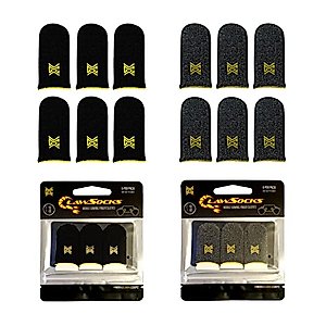MGC ClawSocks Carbon +Silver, Mobile Phone Gaming Finger Sleeves, Gamer Thumb Protector Stabilizer Compression Support, PUBG Game Hand Controller Gloves Cover Wrap, Durable Fiber Breathable Sweatproof