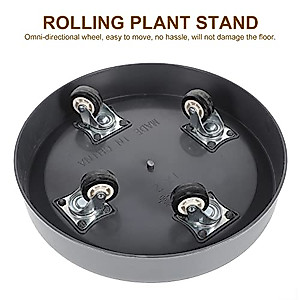 Cabilock Plant Stands Round Plant Stand Caddy Garden Patio Flower Pot Stand Rolling Plastic Planter Holder Plant Saucer Tray Flower Pots Base Tray with Wheels (L) Indoor Plant Stand