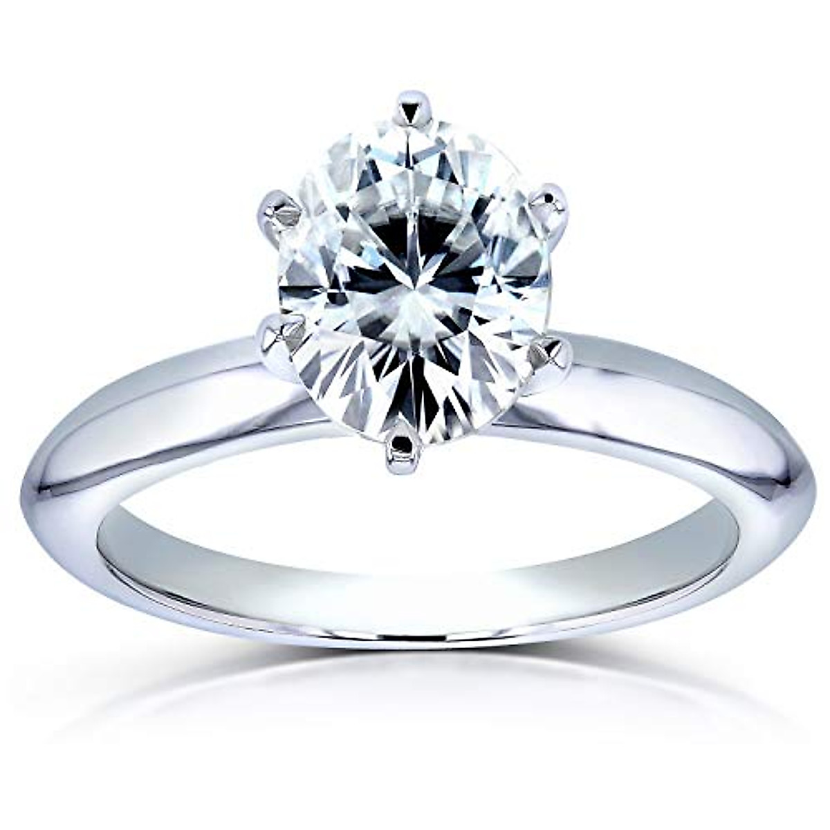 Kobelli 1 1/2 ct Oval Moissanite 6-Prong Solitaire Ring - 6.5 / white-gold/Forever One D-E-F