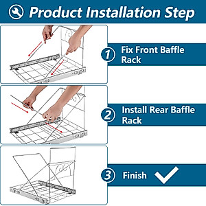 Pektiftn Double Pull Out Trash Can Under Cabinet, Under Sink Trash Can Pull Out Shelf Kit,Dual Compartment Slide Out Rack Rail for Kitchen Recycle Bins (Not Included Trash Can，Stainless Steel)