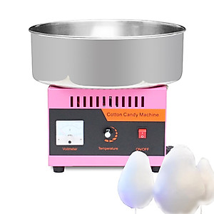 Cotton Candy Machine Commercial, 1000W Cotton Candy Maker Machine, Candy Floss Maker, with Stainless Steel Bowl, Sugar Scoop,Anti-Rust Coating, for Family Party, Kids Birthday Pink