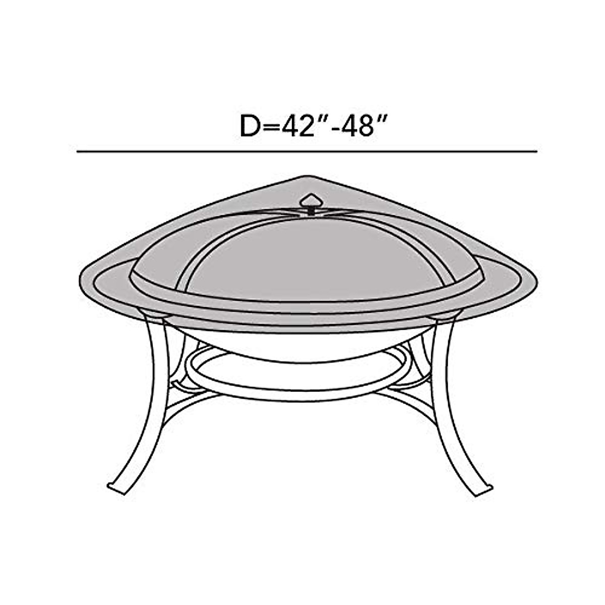 Covermates Round Firepit Top Cover – Water-Resistant Polyester, Adjustable Buckle Straps, Fire Pit Covers-Charcoal