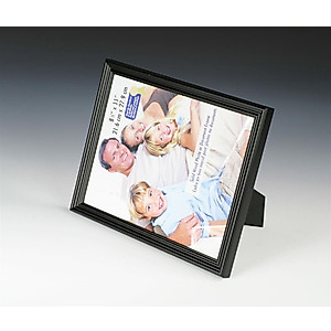 Displays2go Wooden Photo Frames for 8.5 x 11 Inch Prints in Portrait or Landscape, for Tabletop or Wall Use, Black - Set of Six