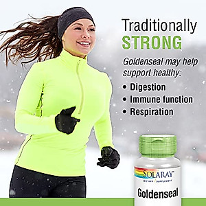 SOLARAY Goldenseal Root 550mg | Healthy Digestion, Immune Function & Respiratory Support | Whole Root | Non-GMO, Vegan & Lab Verified | 100 VegCaps