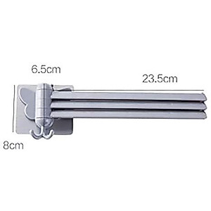 YXCNP Towel Rack, Rotating Towel Bar Punch-Free Bathroom Kitchen Towel Rail No Trace Sticky Hardware Decoration Bath Towel Holder/Grey