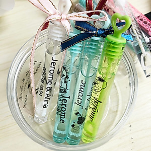 xingfa Piece Personalized Wedding Stickers Bubble Labels, Bubble Wand Stickers, Clear Labels,Custom Wedding Party Vinyl Decals,Funny Stickers,Wedding Bubble Stickers (2.5CMx5CM)