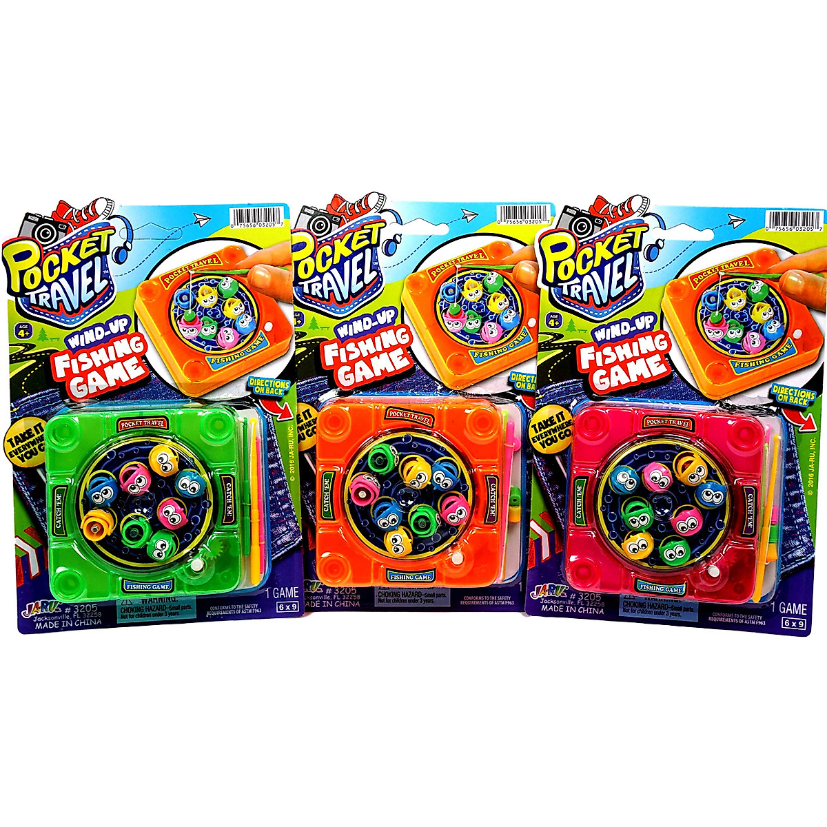 JA-RU Pocket Travel Magnetic Fishing Game (6 Toys) Classic Rotating Mini Family Board Games for Kids. Preschool Educational Games. Travel Car Games. Bulk Party Favors Birthday Gifts. 3205-6p