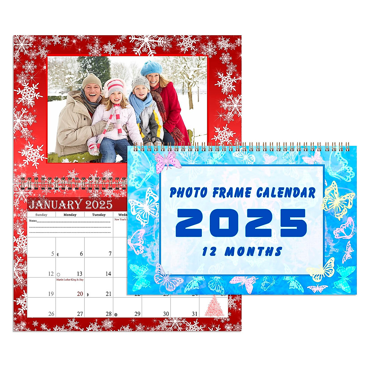 2025 Photo Frame Wall Spiral-bound Calendar (Add Your Own Photos) - 12 Months Desktop/Wall Calendar/Planner - (Edition #08)