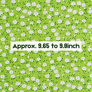 AUEAR, 35 Pack Cotton Print Fabric Bundle Squares 9.8"x9.8" Quilting Sewing Floral Precut Sheets for DIY Sewing Scrapbooking Quilting Dot Pattern (Bright Colors: Red & Blue & Yellow & Pink & Green)