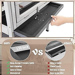 PetsCosset Large Hamster Cages, Wooden Hamster Cages and Habitat with Food Bowl, Shelf and Ladder, Openable Top, Indoor Guinea Pig Cage with Deep Not Leakage Pull Out Tray (23.6" L X 15.7" W X 31.5”H)