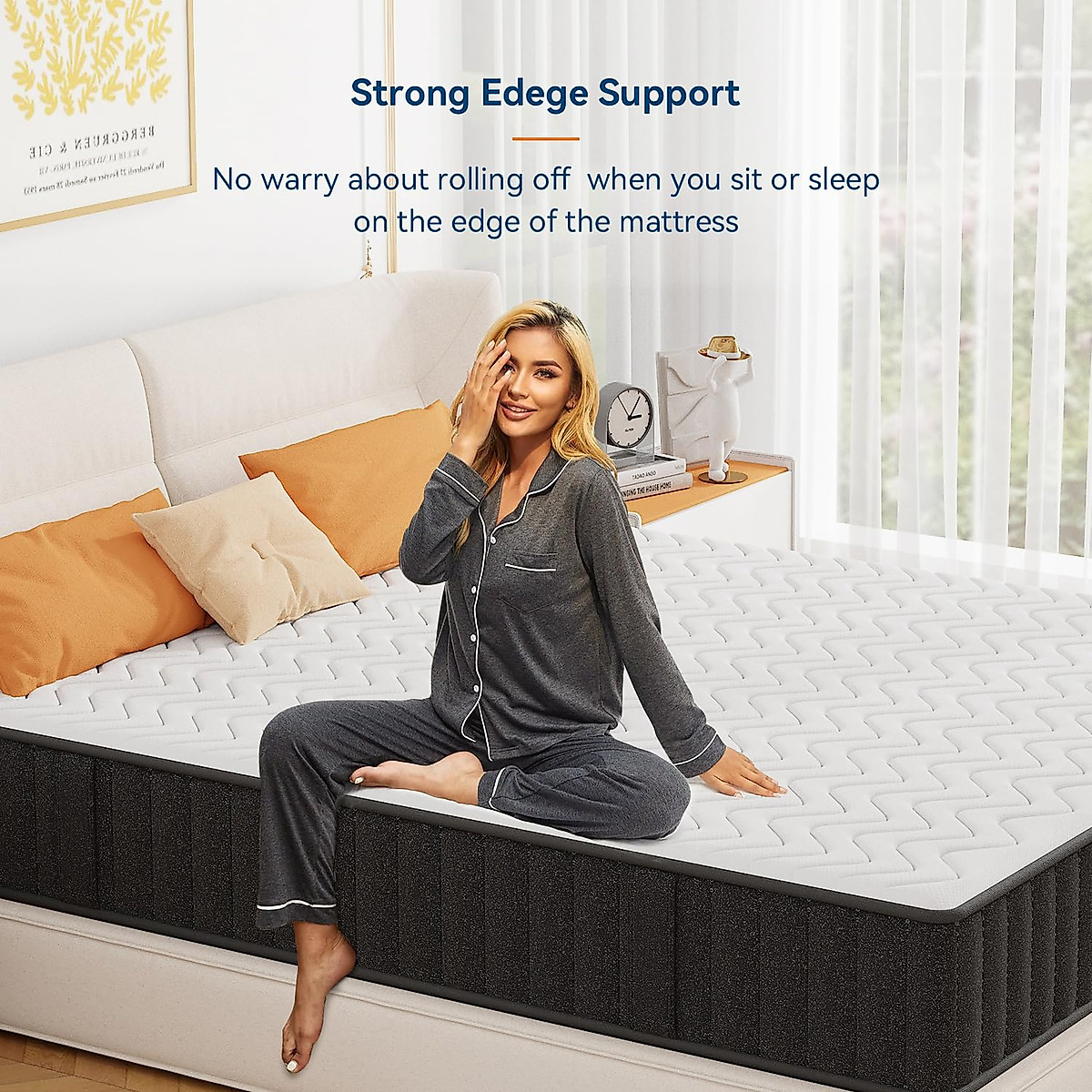 pengucool 10 Inch Mattress Twin, Memory Foam Mattress in a Box, Cooling Charcoal Medium Firm Mattresses for Back Pain Relief, CertiPUR-US, Fiberglass Free & Support Comfort