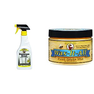 Howard Stainless Steel Cleaner & Polish and Howard Wax-It-All Food-Grade Wax