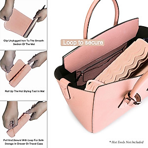 Sygile 11" X 7.5" Large Size Heat Resistant Silicone Travel Mat for Hair Styling Tools, Hair Straighteners, Curling Irons, Flat Irons, Hot Iron Holster for Vanity Salon Pad Cover - Blush Pink