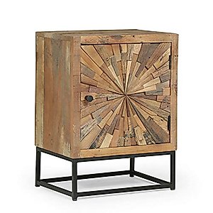 Christopher Knight Home Gatsby Boho Wooden Night Stand, Natural, Black